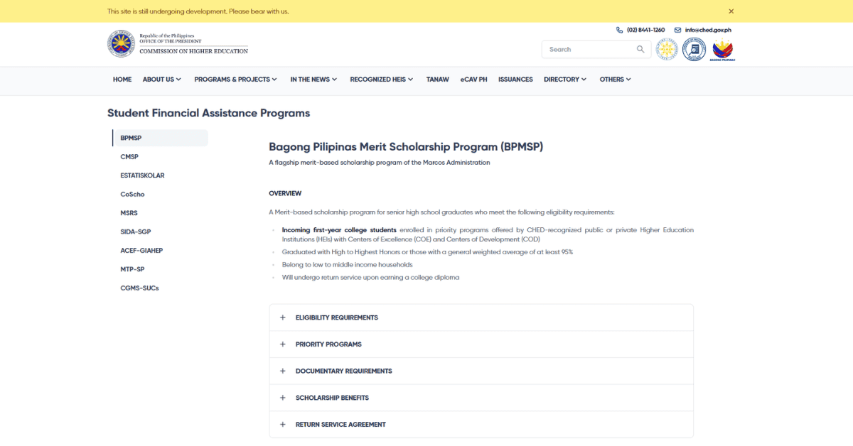 CHED Bagong Pilipinas Merit Scholarship (BPMSP) 2026: Official ...